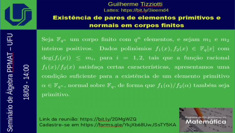 Existência de pares de Elementos Primitivos e Normais em Corpos Finitos ...